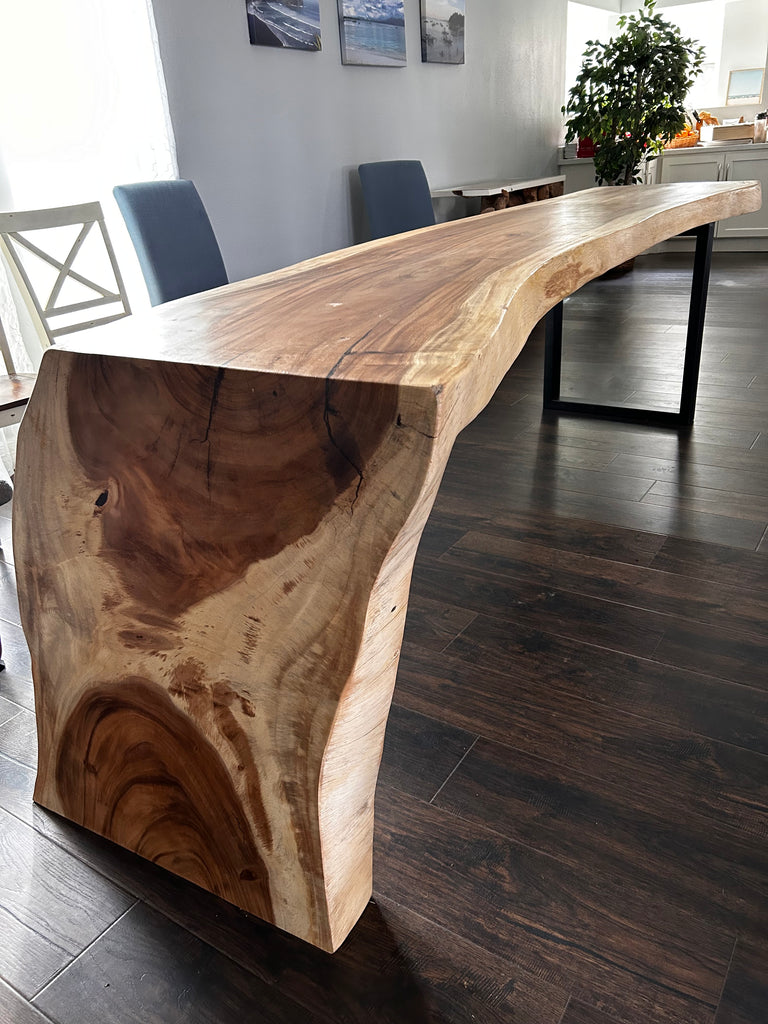 Live Edge Dining Table with Waterfall end – SpencerAbbadie