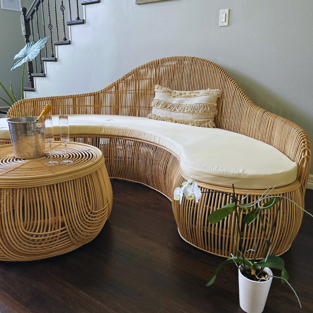 Natural Rattan Seating Set (Sofa & Coffee Table) – SpencerAbbadie