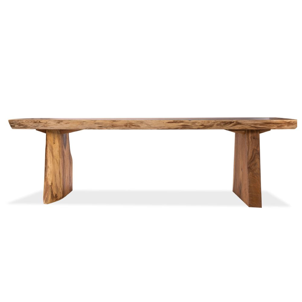 Live Edge Slab Dining Table With Wooden Legs – SpencerAbbadie