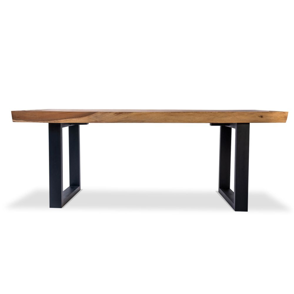 67” Live Edge Slab Dining Table With Metal Legs – SpencerAbbadie