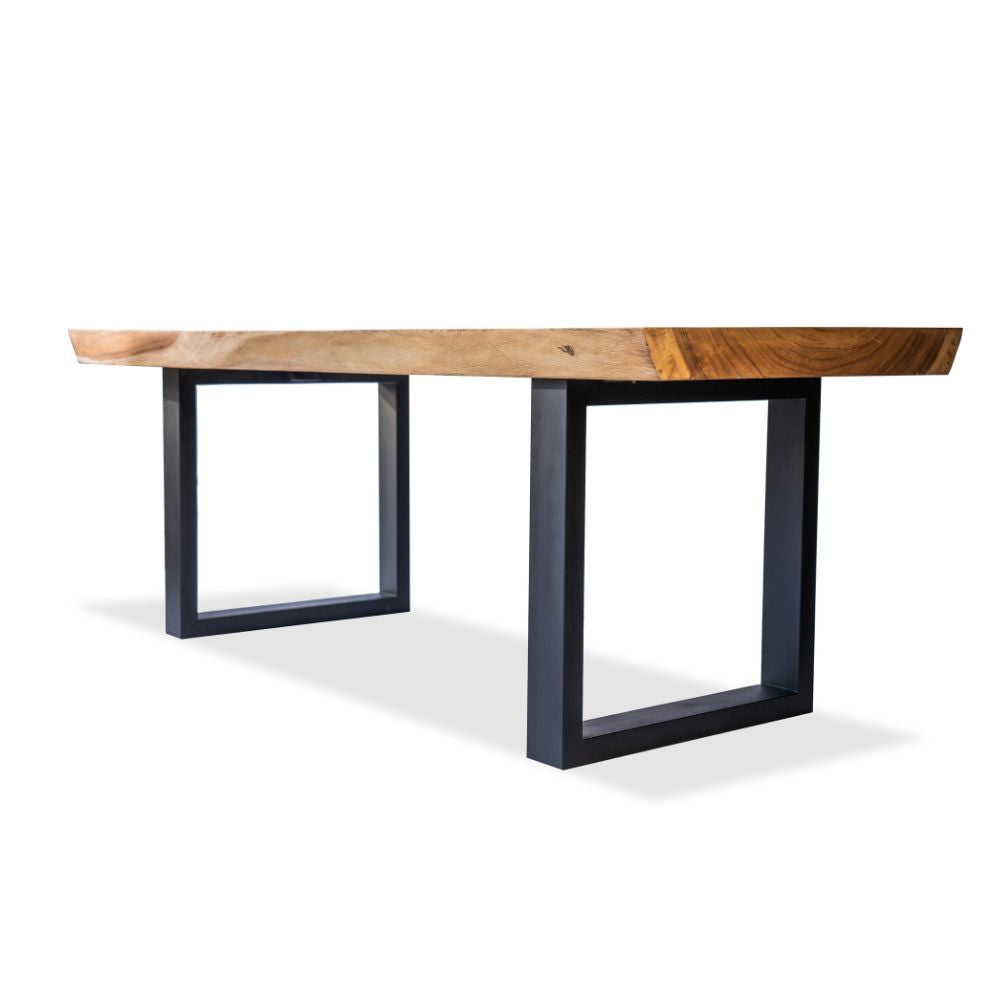 Live Edge Slab Dining Table With Metal Legs – SpencerAbbadie
