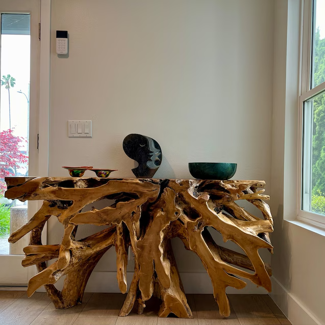 Teak Root Console Table - Driftwood Entryway Table – SpencerAbbadie