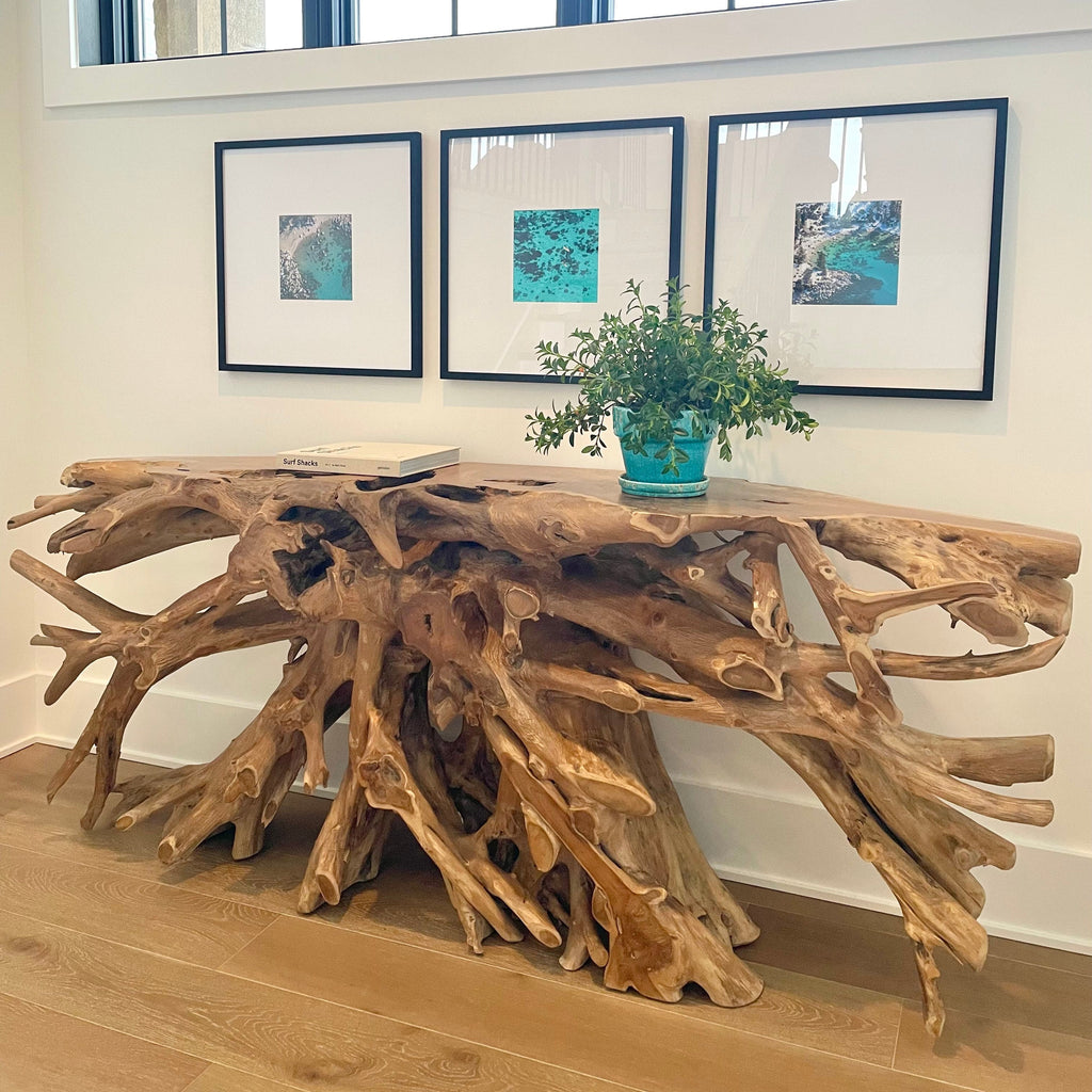 Teak Root Console Table - Driftwood Entryway Table – SpencerAbbadie